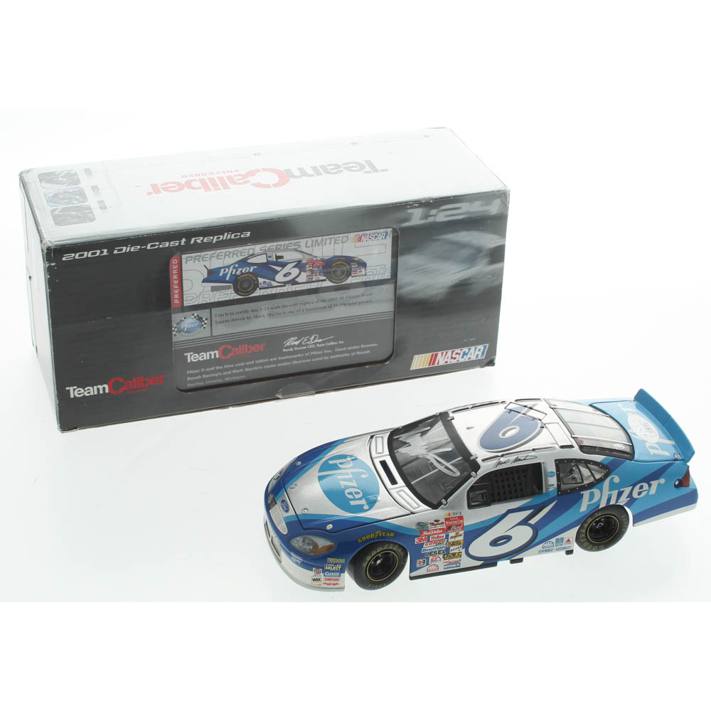 Mark Martin Signed #6 Pfizer 2001 Ford Taurus 1:24 Diecast Car (JSA COA ...