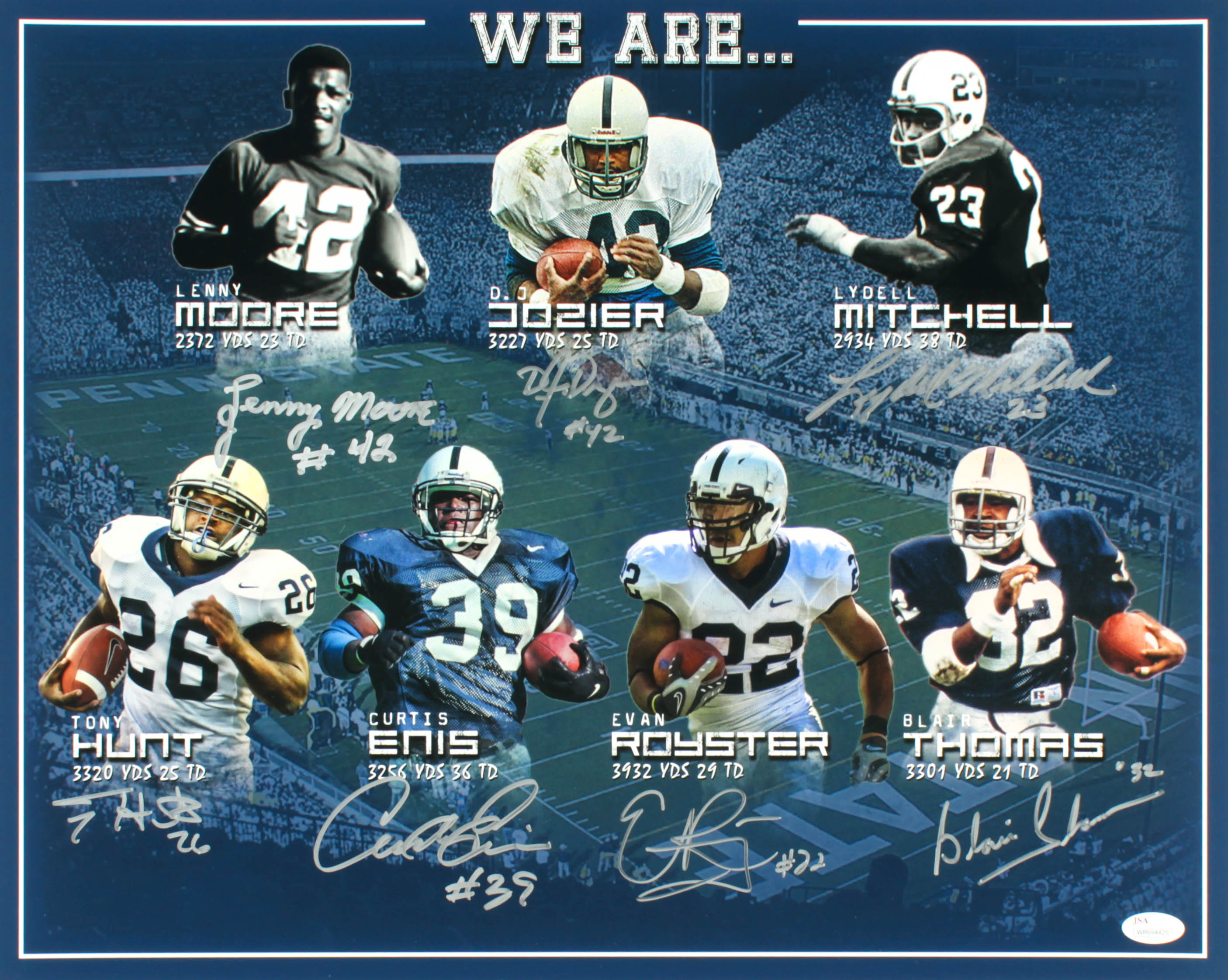 Penn State Nittany Lions Greats 16x20 Photo Signed by (7) with Lenny ...