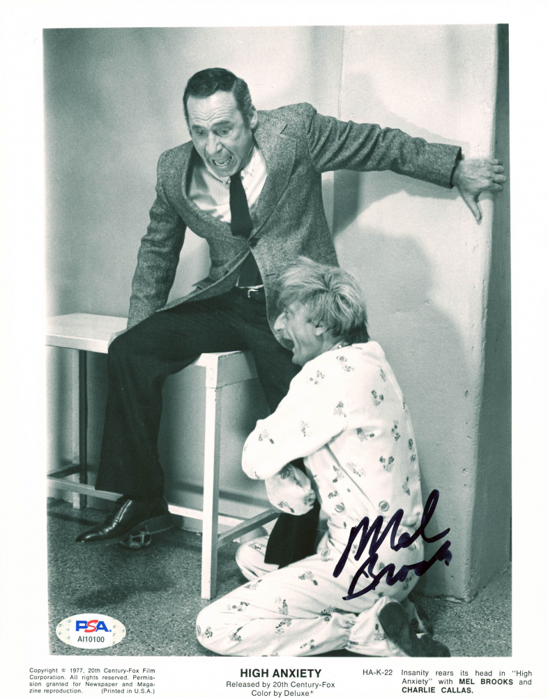 Mel Brooks Signed "High Anxiety" 8x10 Photo (PSA Hologram) | Pristine ...