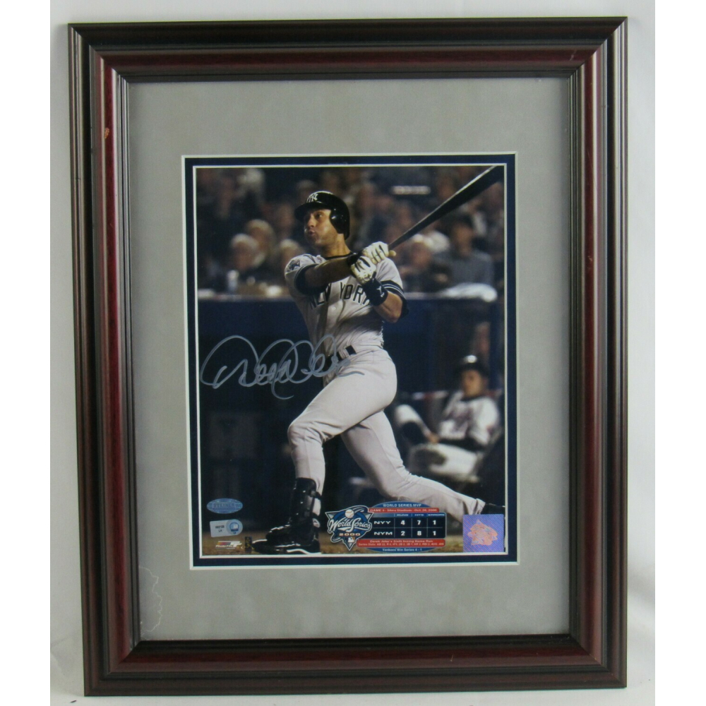 Derek Jeter Signed Yankees 13x16 Custom Framed Photo Display (Steiner COA & MLB Hologram ...