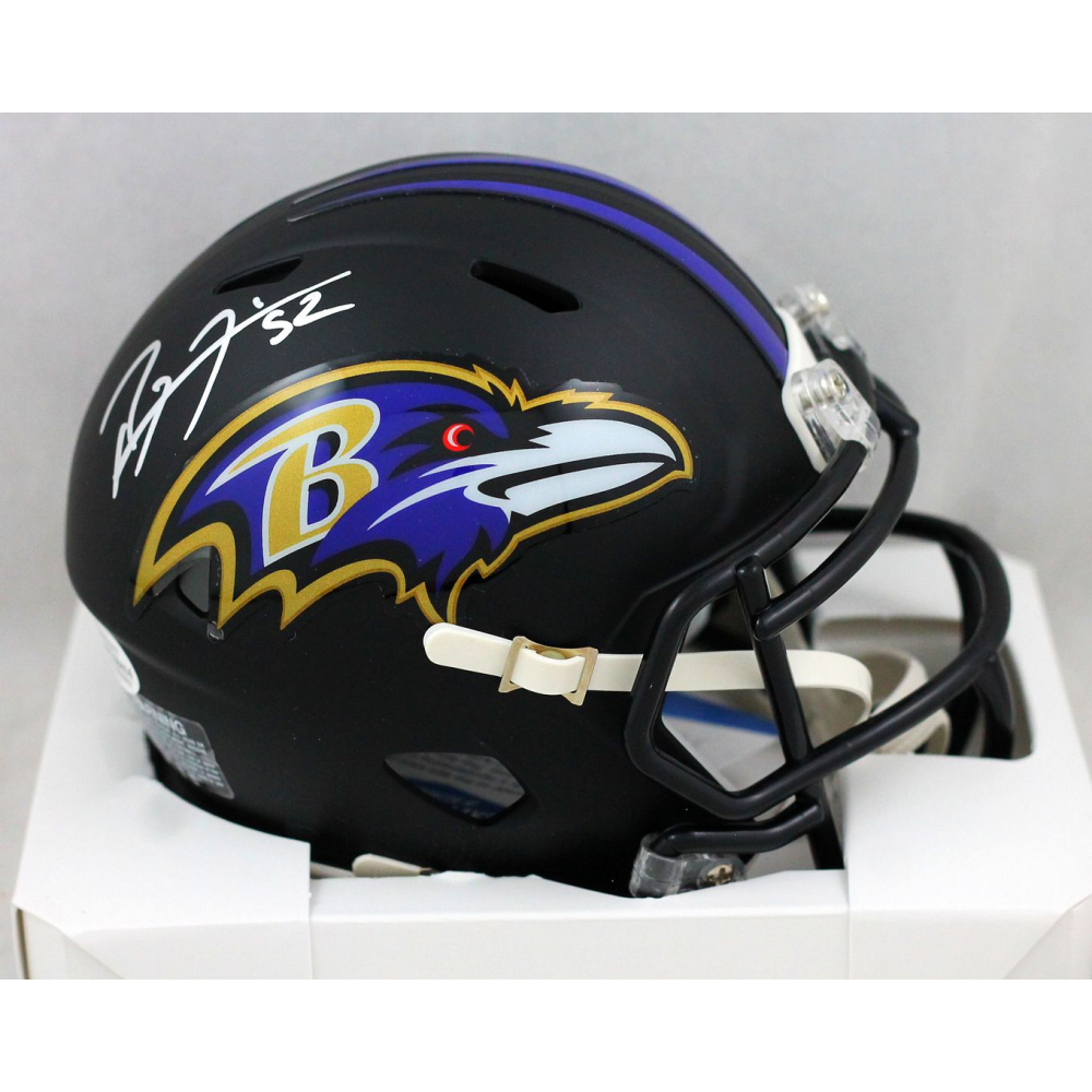 Ray Lewis Signed Ravens Matte Black Speed Mini Helmet (Beckett COA ...