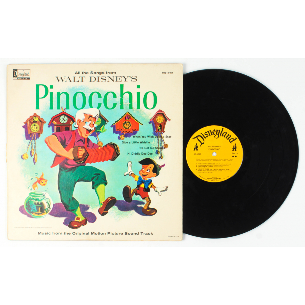 Vintage 1963 Walt Disney's "Pinocchio" Original Soundtrack Vinyl Record ...