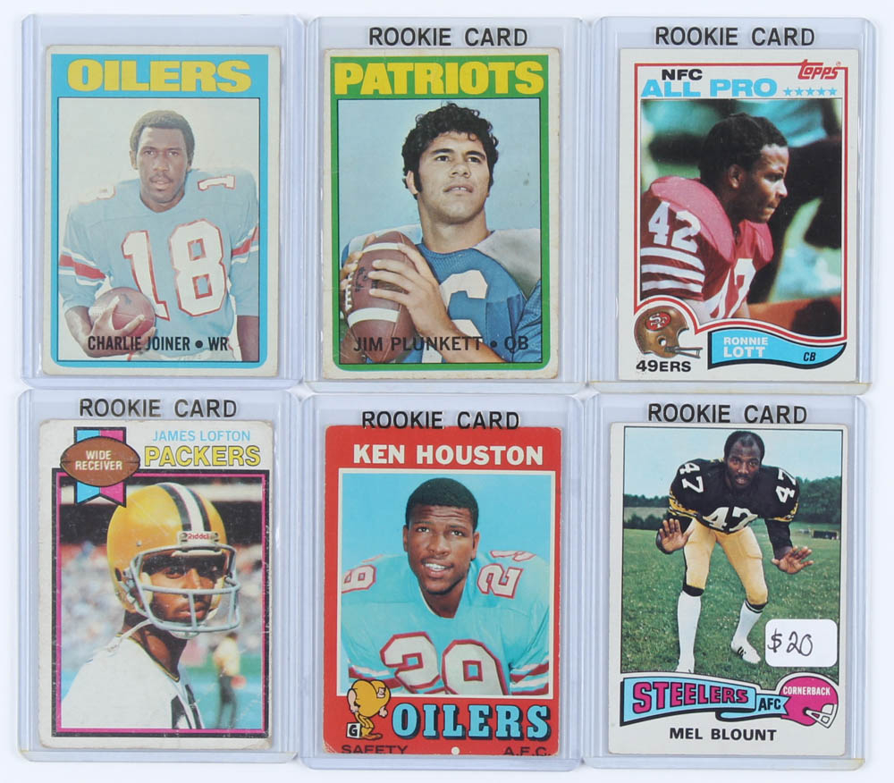 Lot of (6) Football Cards with 1972 Topps #65 Jim Plunkett RC, 1972 ...