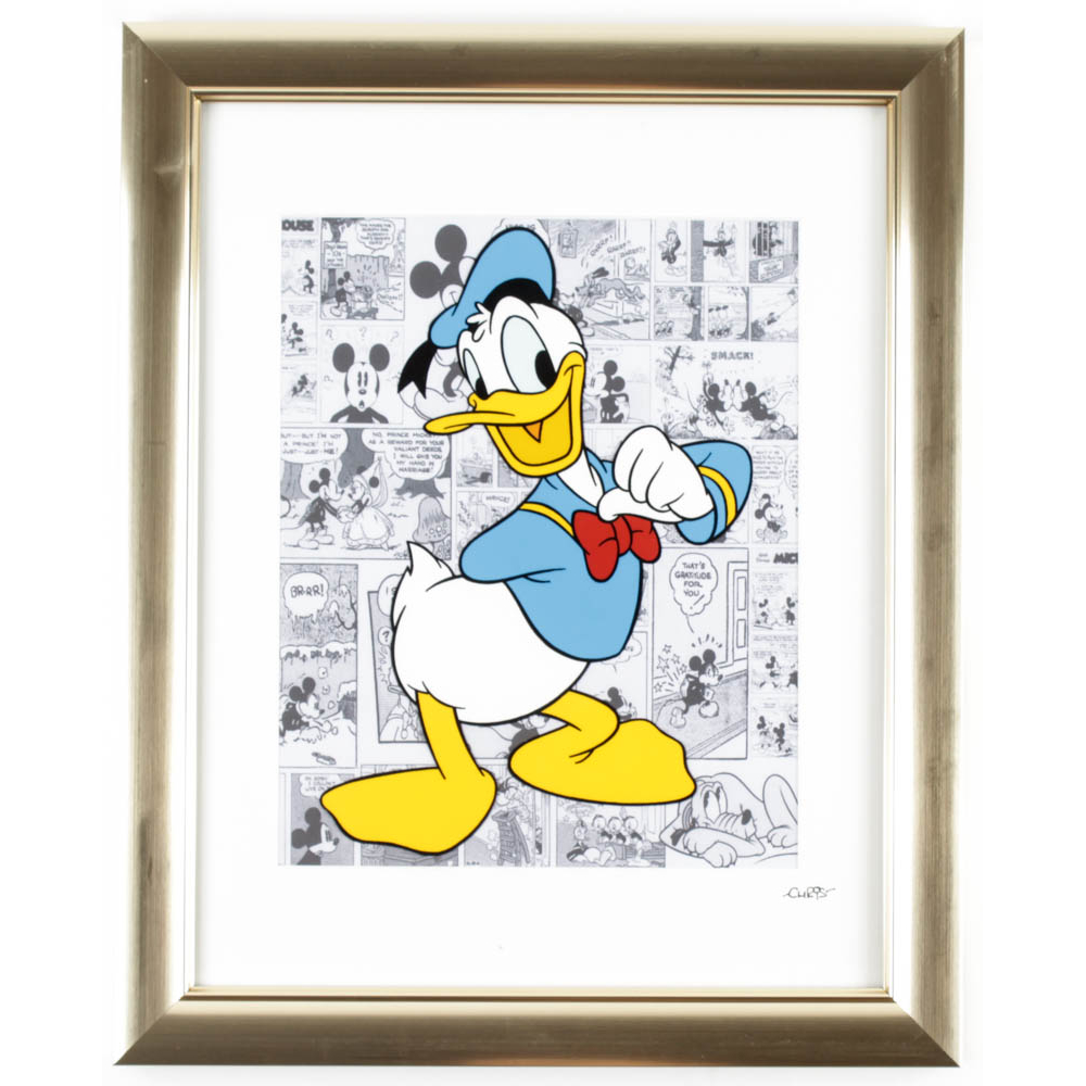 Walt Disney's "Donald Duck" 13x16 Custom Framed Hand-Painted Animation ...