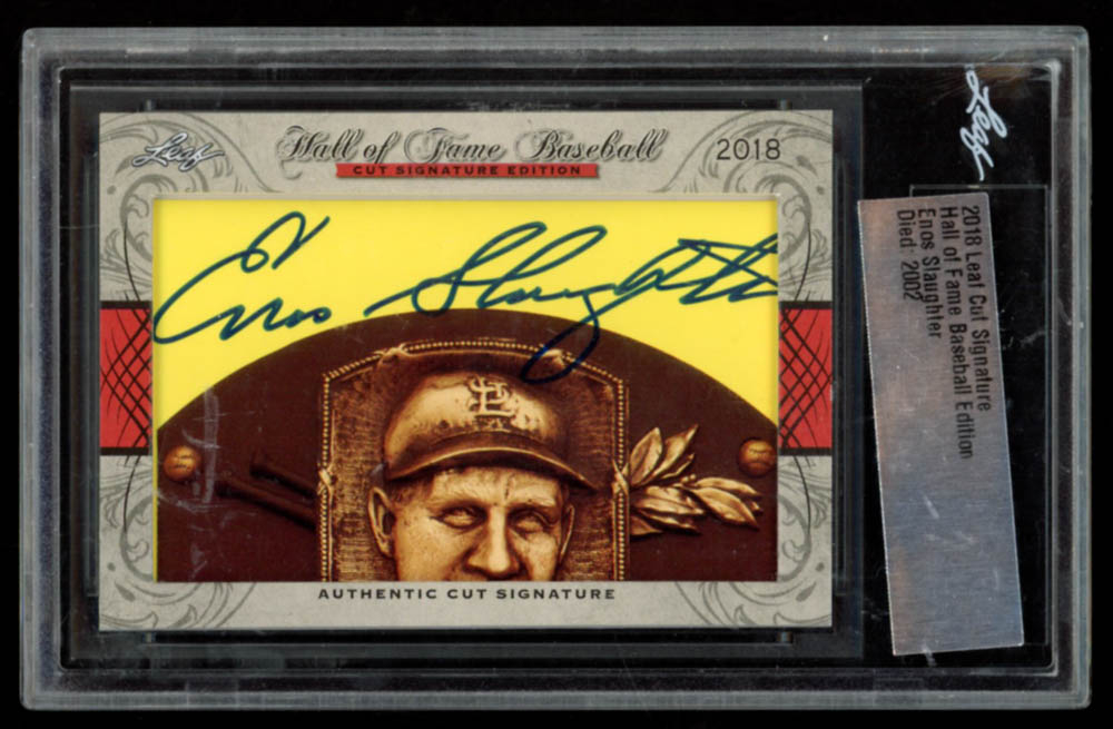 Enos Slaughter 2018 Leaf Cut Signature Hall of Fame Baseball Edition ...
