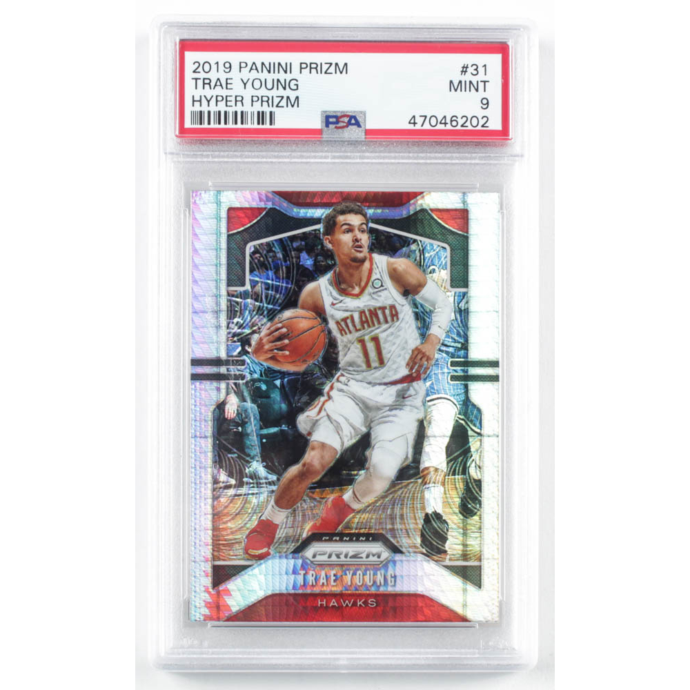 Trae Young 2019-20 Panini Prizm Prizms Hyper #31 (PSA 9) | Pristine Auction