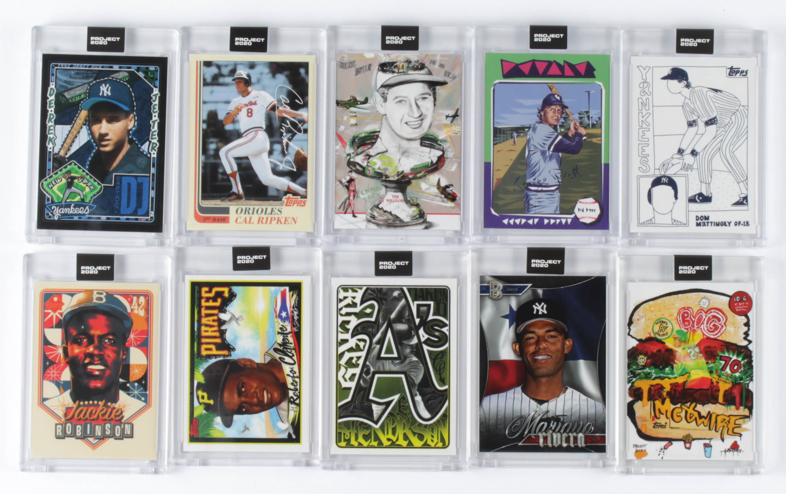 Lot of (10) 2020 Topps Project Baseball Cards with Jackie Robinson #156 ...