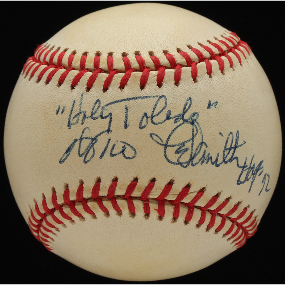 Milo Hamilton Signed ONL Baseball Inscribed "Holy Toledo" & "HOF 92 ...