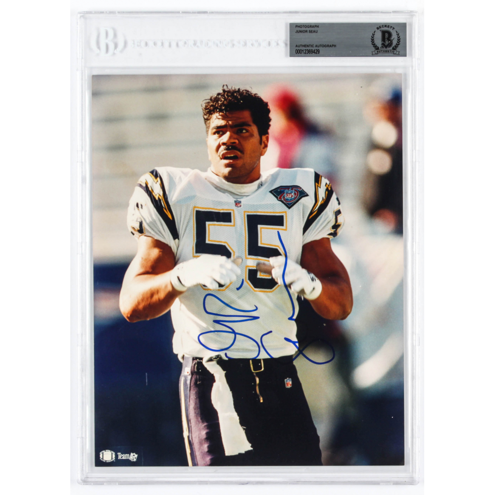 Junior Seau Signed Chargers 8x10 Photo (BGS Encapsulated) | Pristine ...