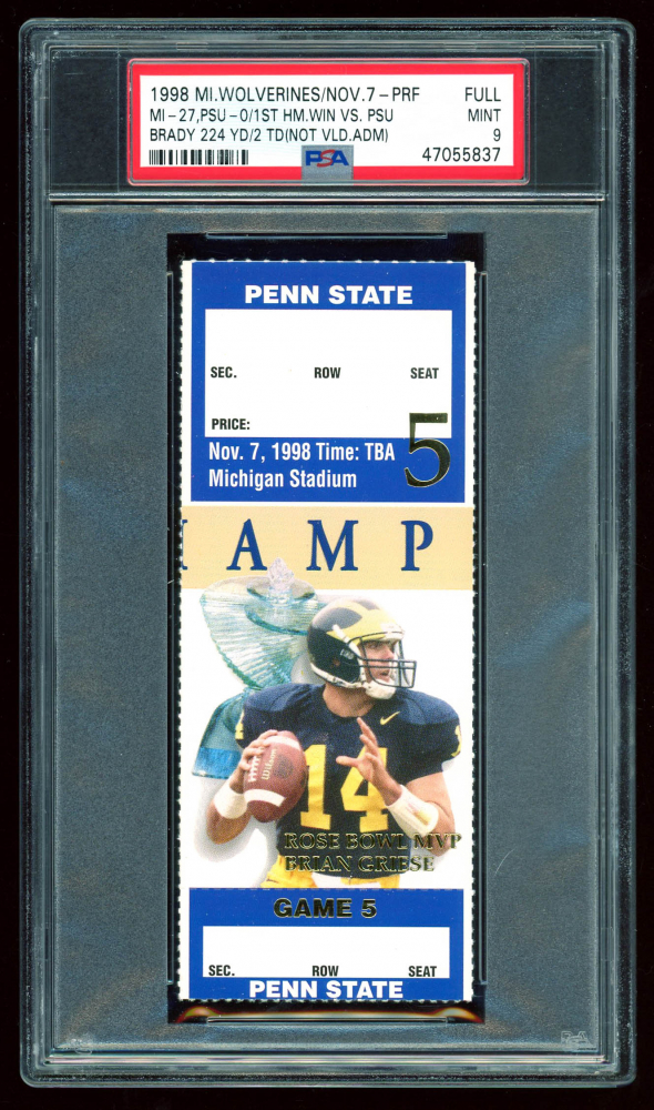 1998 Michigan Wolverines Game Ticket (PSA 9) | Pristine Auction