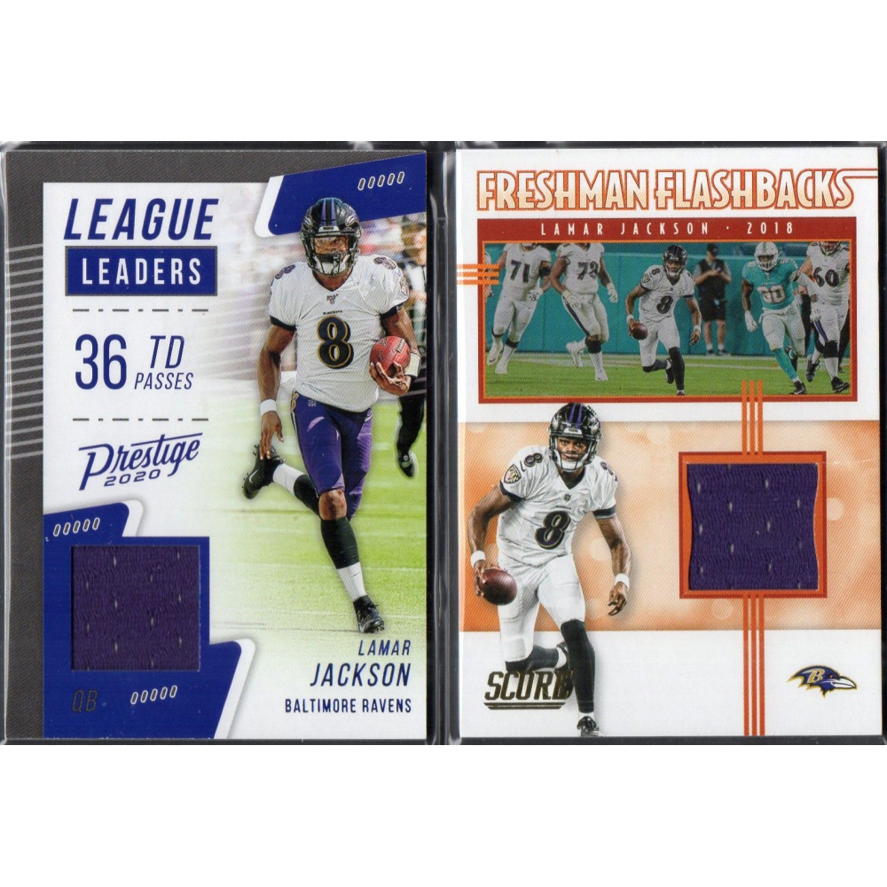 Lot of (2) Lamar Jackson 2020 Football Cards with Score Freshman ...