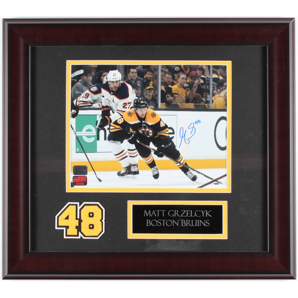 Matt Grzelcyk Signed Bruins 16x18 Custom Framed Photo Display (YSMS COA) | Pristine Auction