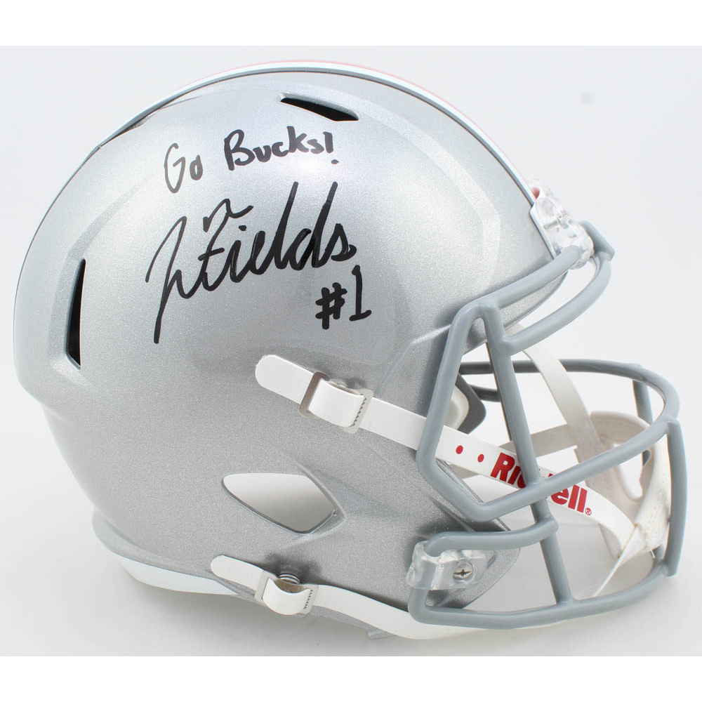Justin Fields Signed Ohio State Buckeyes Full-Size Speed Helmet (JSA ...
