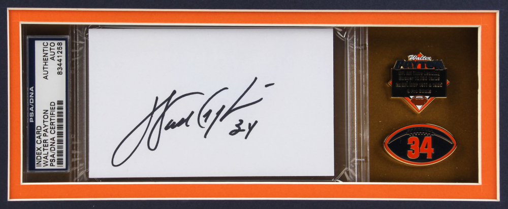 Walter Payton Signed 32x36 Custom Framed Cut Display with Jersey & (2 ...