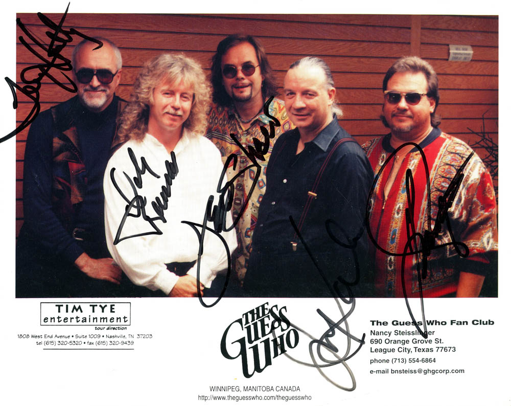 The Guess Who 8x10 Photo Band-Signed by (5) with Terry Hatty, Dale ...