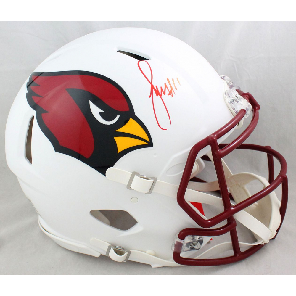Larry Fitzgerald Signed Cardinals Full-Size Matte White Authentic On ...