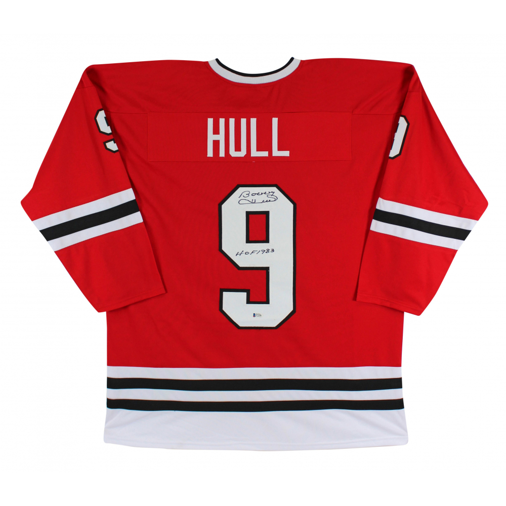 Bobby Hull Signed Jersey Inscribed HOF 1983 Beckett Pristine Auction bobby-hull-signed-jersey-inscribed-hof-1983-beckett-pristine-auction