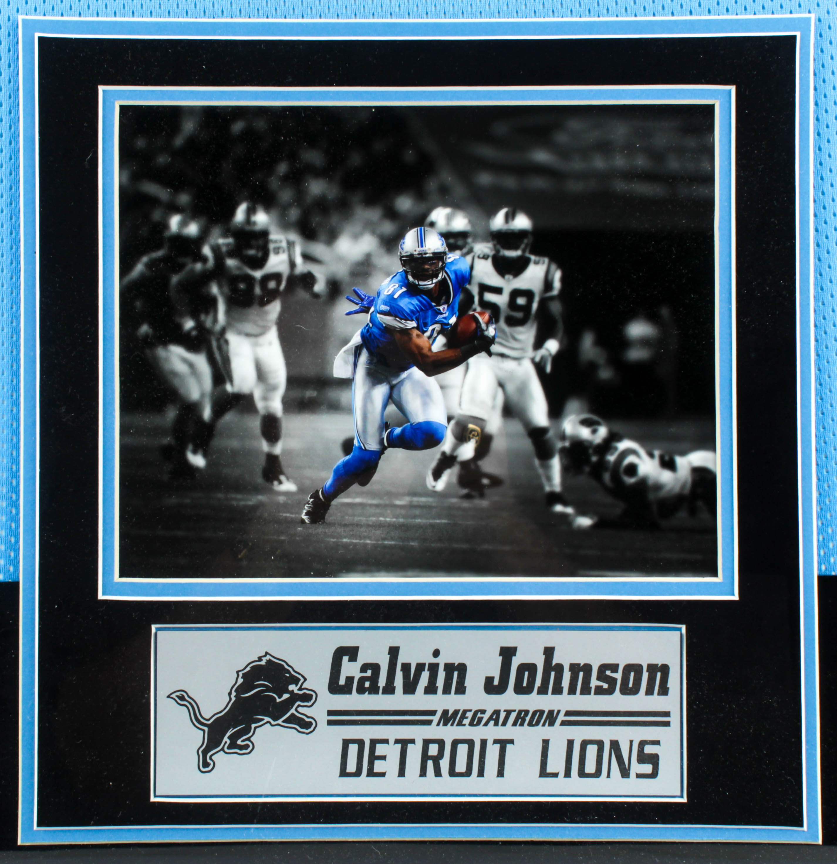 Calvin Johnson Signed 34x42 Custom Framed Jersey (PSA COA) | Pristine ...