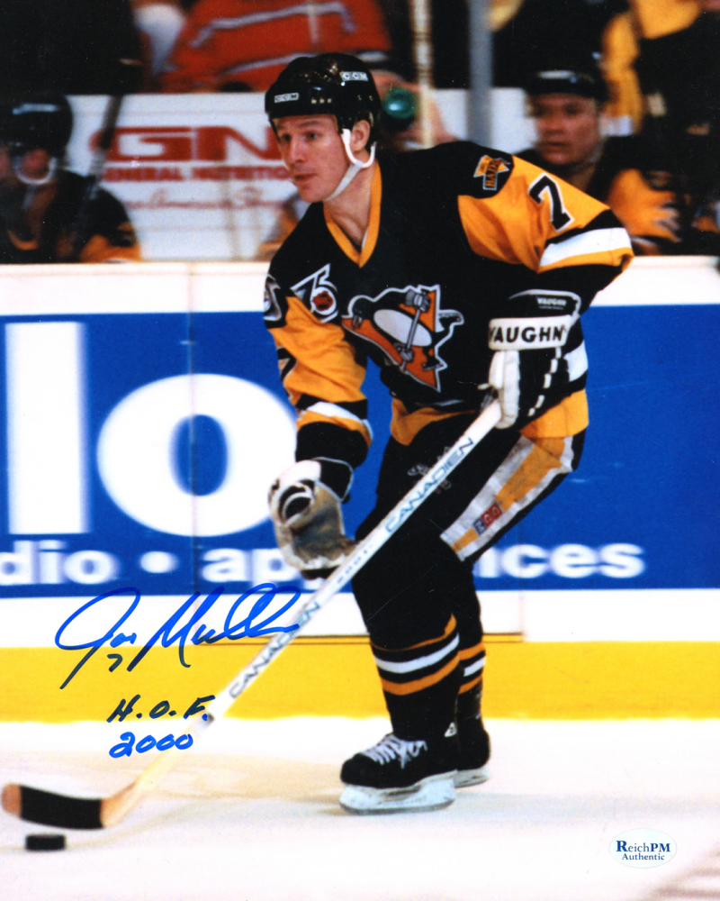 Joe Mullen Signed Penguins 8x10 Photo Inscribed "H.O.F. 2000" (ReichPM ...