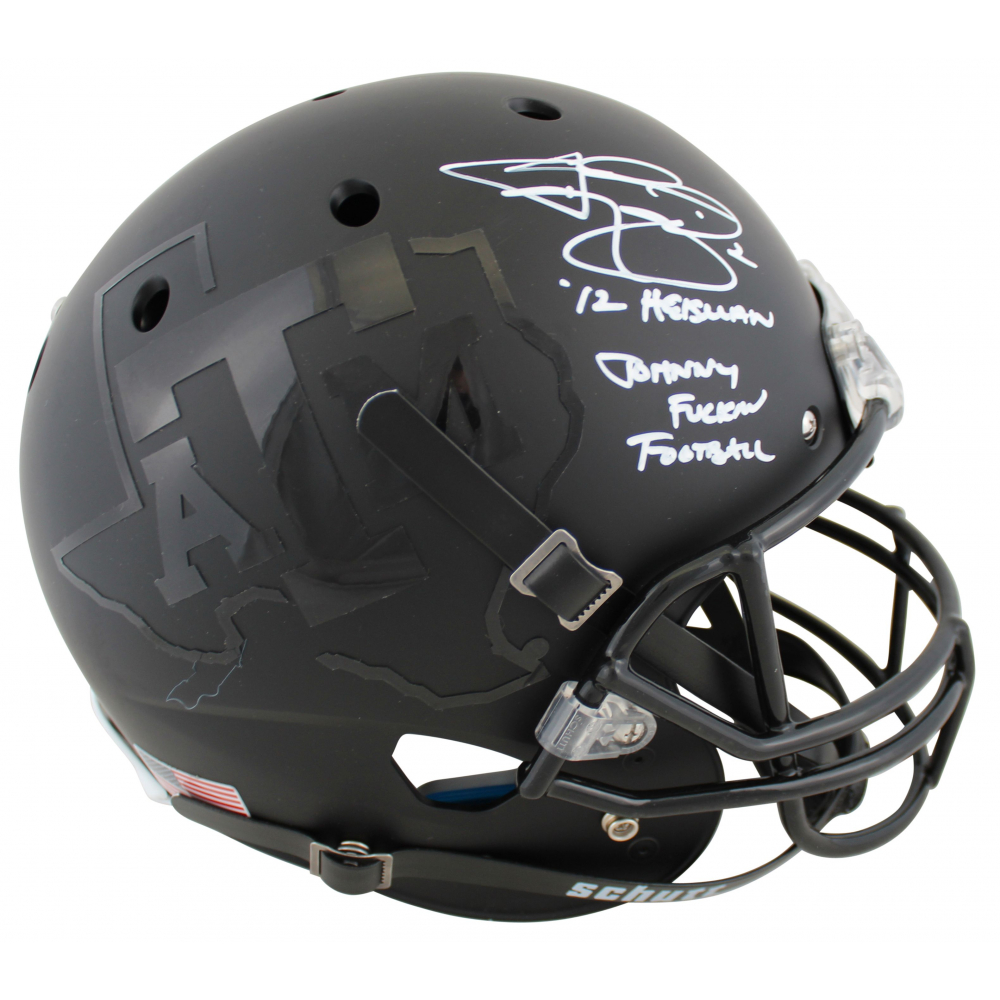 Johnny Manziel Signed Texas A&M Aggies Full-Size Matte Black Helmet ...