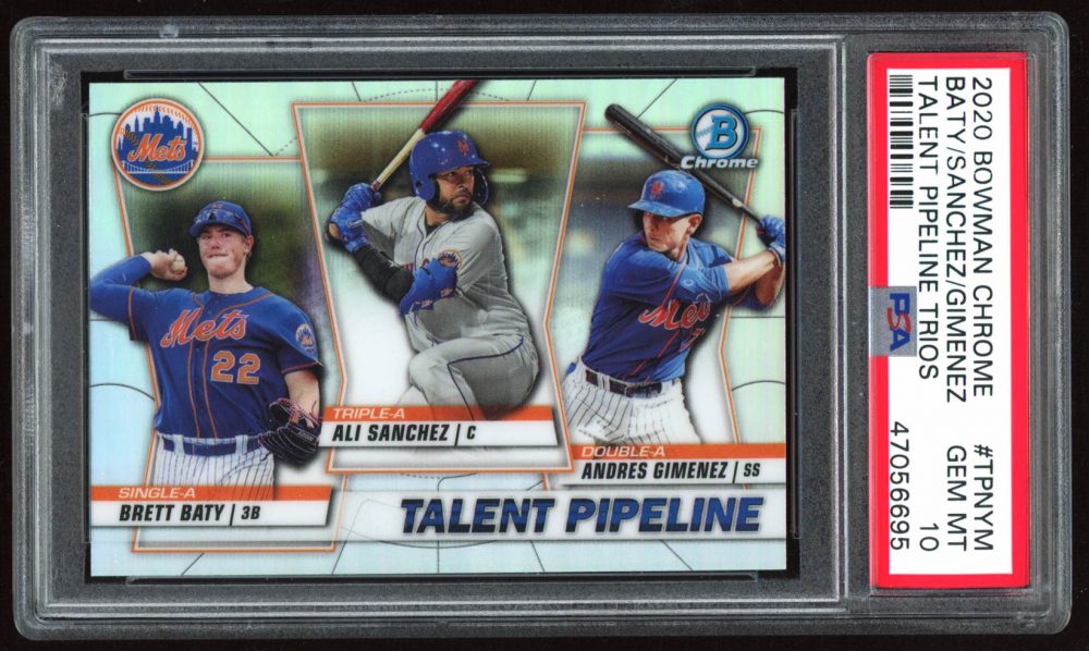Ali Sanchez/Andres Gimenez/Brett Baty 2020 Bowman Chrome Talent Pipeline #TPNYM (PSA 10 ...