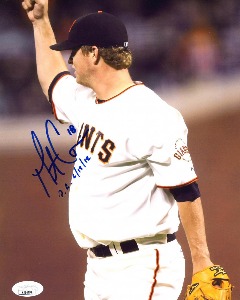 Matt Cain Signed Giants 8x10 Photo Inscribed "P.G. 6/13/12" (JSA COA ...
