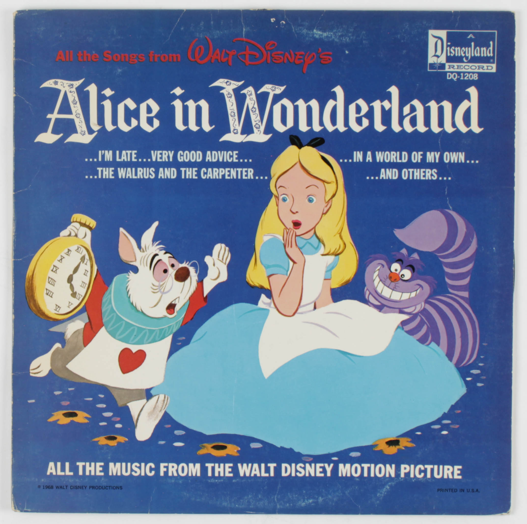 Vintage 1968 Walt Disney's "Alice in Wonderland" Vinyl Record Album ...