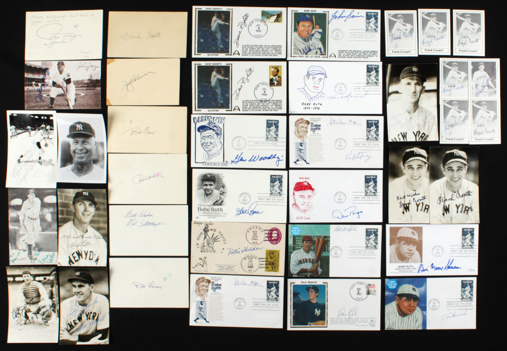 Lot of (38) Signed Yankees Stars Flats with Don Larsen, Ralph Houk ...