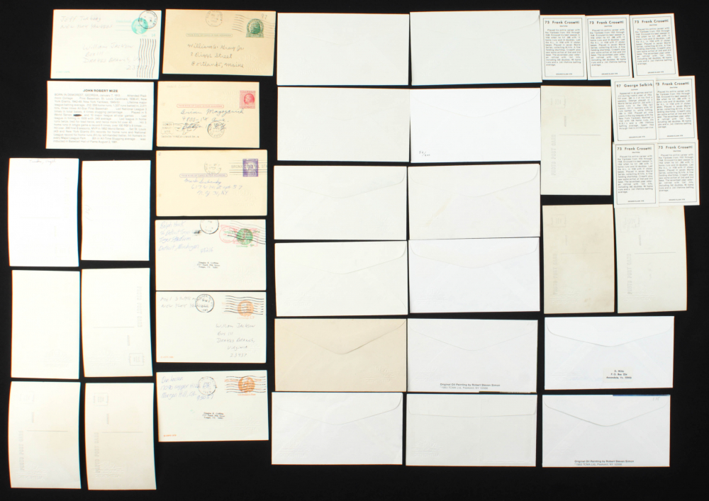 Lot of (38) Signed Yankees Stars Flats with Don Larsen, Ralph Houk ...