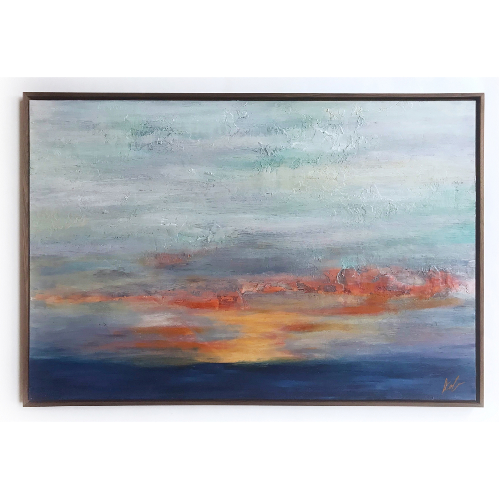 Kobie Moore Signed "Sunset" 31x46 Mixed Media on Wood | Pristine Auction