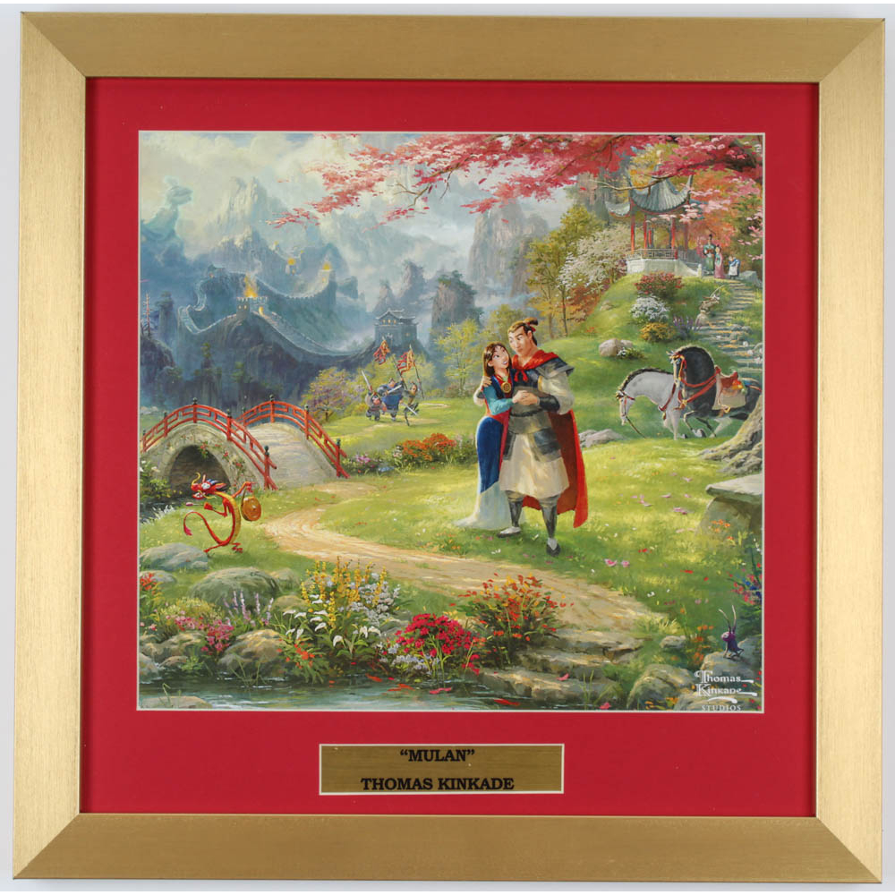 Thomas Kinkade Walt Disney's "Mulan" 16x16 Custom Framed Print Display ...