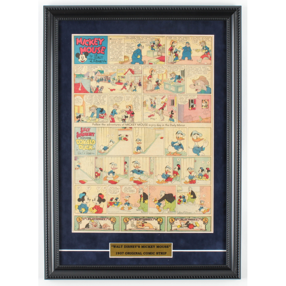 1935 Original Disney "Mickey Mouse" Comic Strip 14.5x20 Custom Framed ...