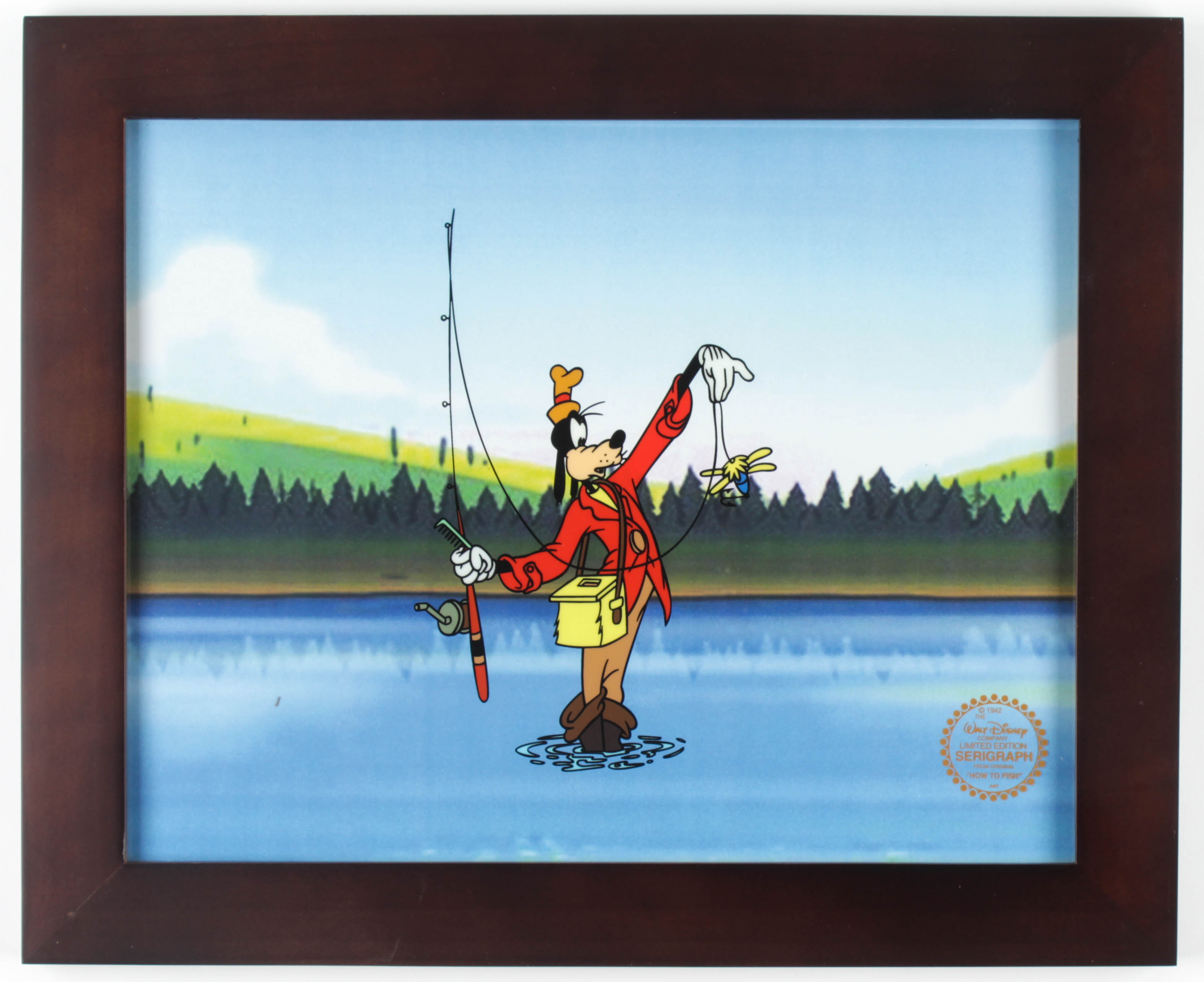 Walt Disney's LE "Goofy: How to Fish" 13.5x16.5 Custom Framed Two-Piece ...
