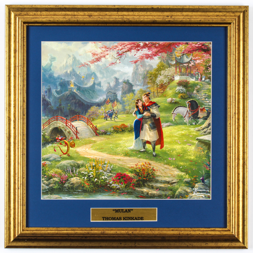 Thomas Kinkade Walt Disney's "Mulan" 16x16 Custom Framed Print Display ...