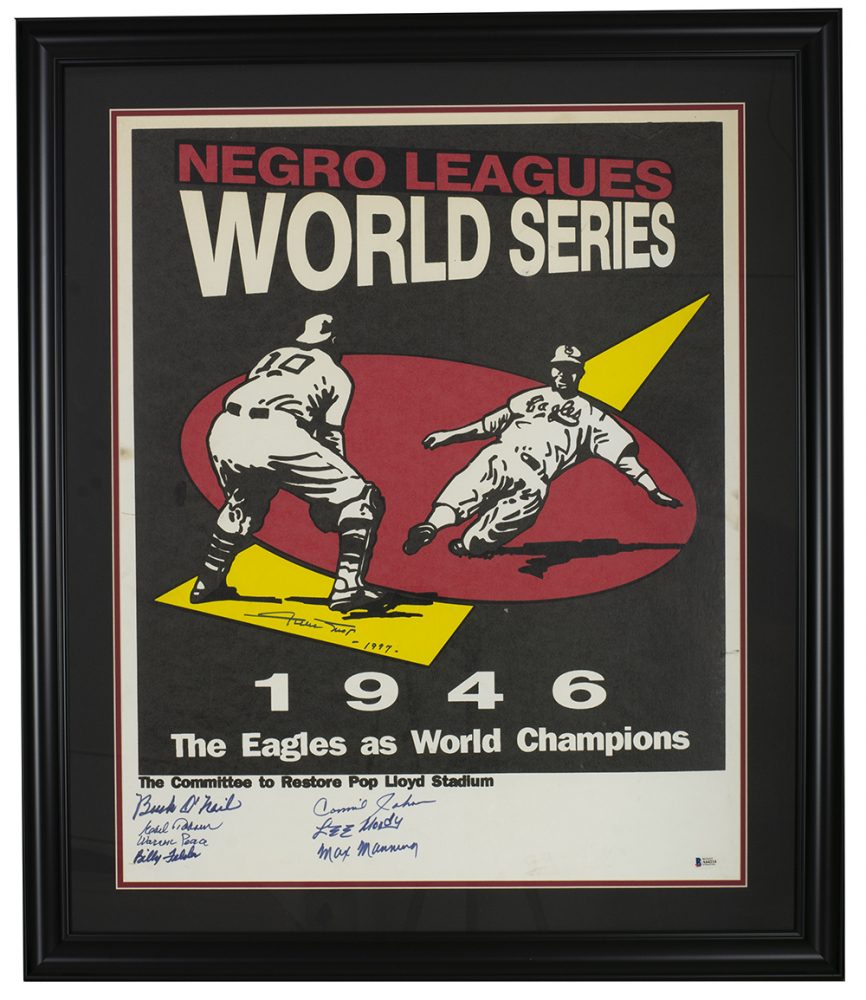 1946 World Series 32x42x2 Custom Framed Poster Signed By (8) with ...
