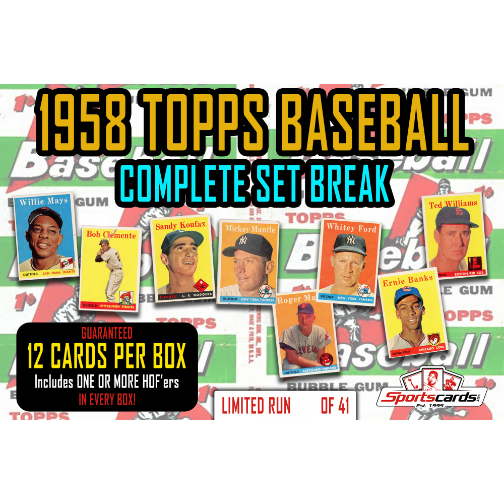 1958 Topps Baseball Complete Set Break BOX –12 CARDS PER BOX ...