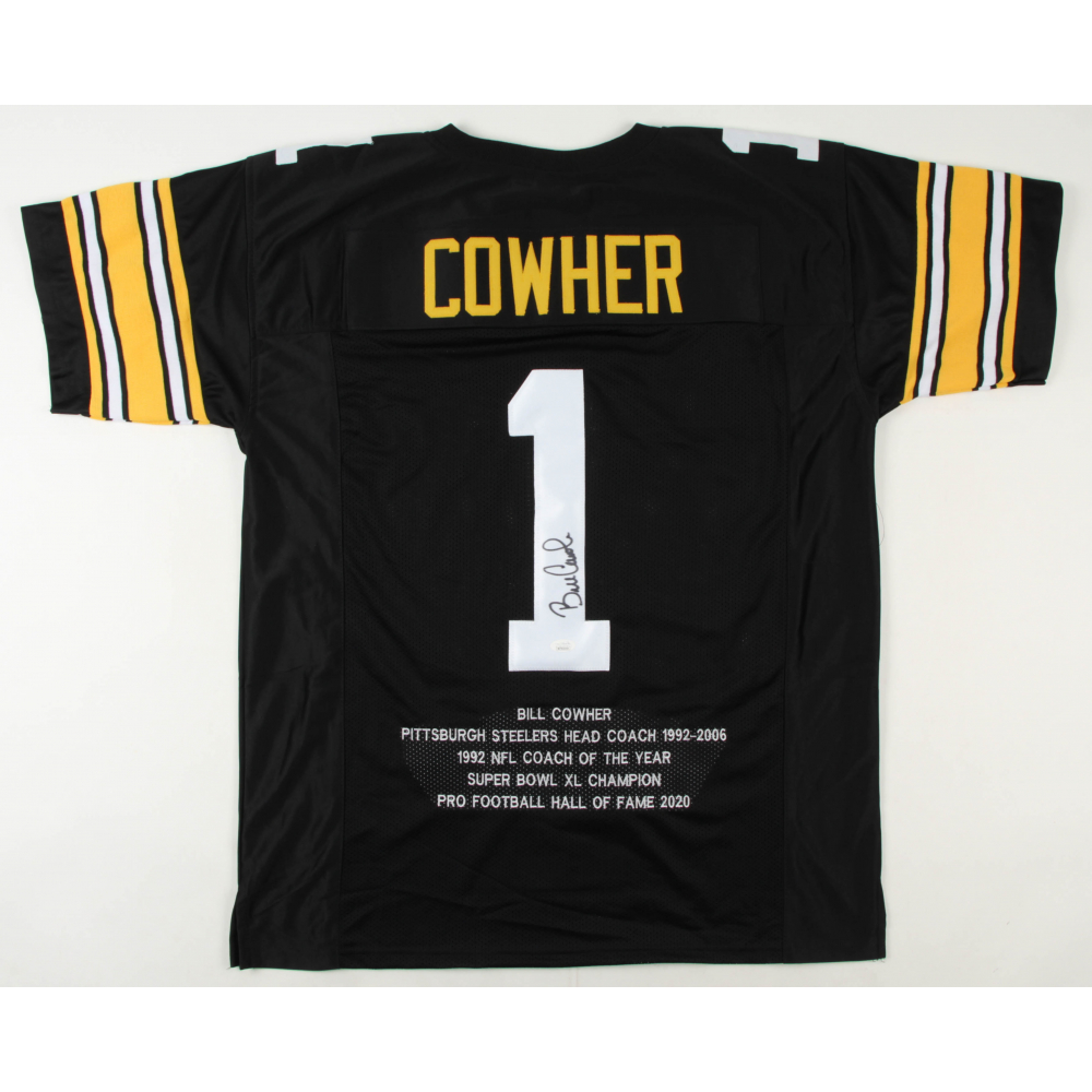 Bill Cowher Signed Career Highlight Stat Jersey (JSA COA) | Pristine ...