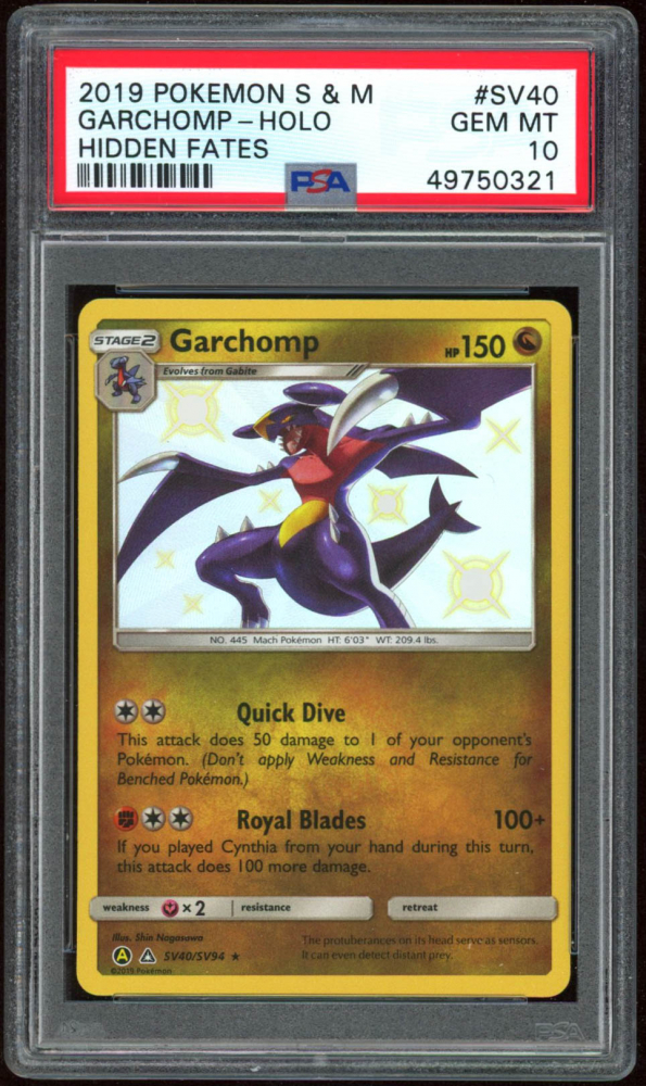 Garchomp 2019 Pokemon Sun and Moon Hidden Fates Shiny Vault #SV40 SHR ...