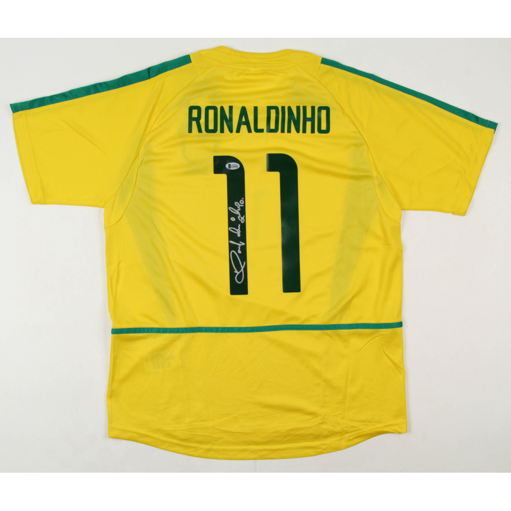 Ronaldinho Signed Jersey Inscribed R10 Beckett COA Pristine Auction Ronaldinho Signed Jersey Inscribed R10 Beckett COA Pristine Auction
