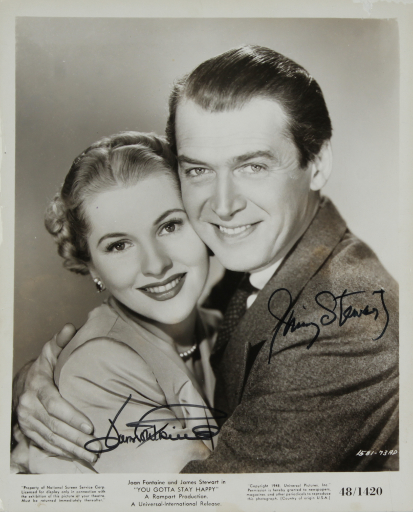 James Stewart & Joan Fontaine Signed 8x10 Photo (JSA COA) | Pristine Auction