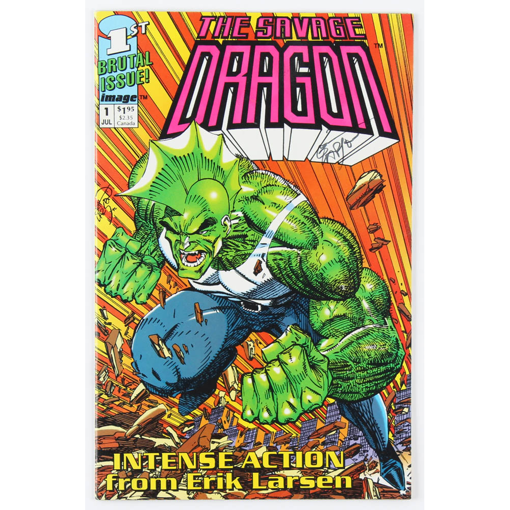 Erik Larsen Signed 1992 "The Savage Dragon" Issue #1 Image Comic Book ...