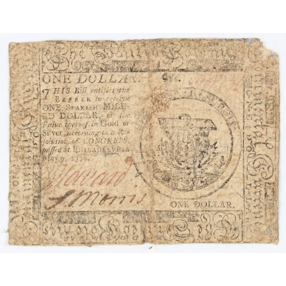 1775 $1 Dollar - Continental - Colonial Currency Note | Pristine Auction