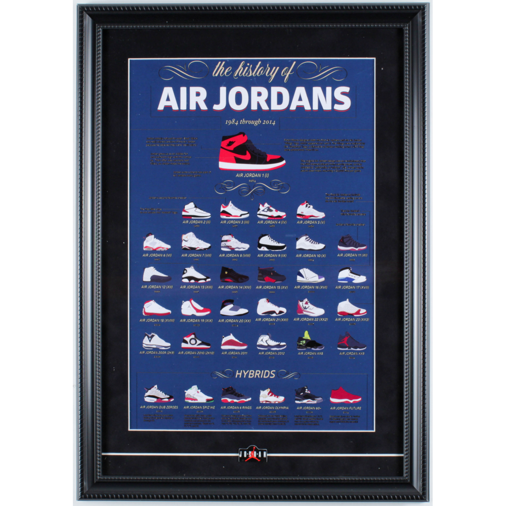 Michael Jordan "Air Jordans" 15x21 Custom Framed Print Display with ...