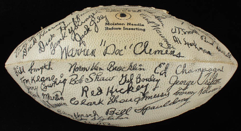 Clark Shaughnessy Signed Vintage Rams Logo Football Inscribed "From ...