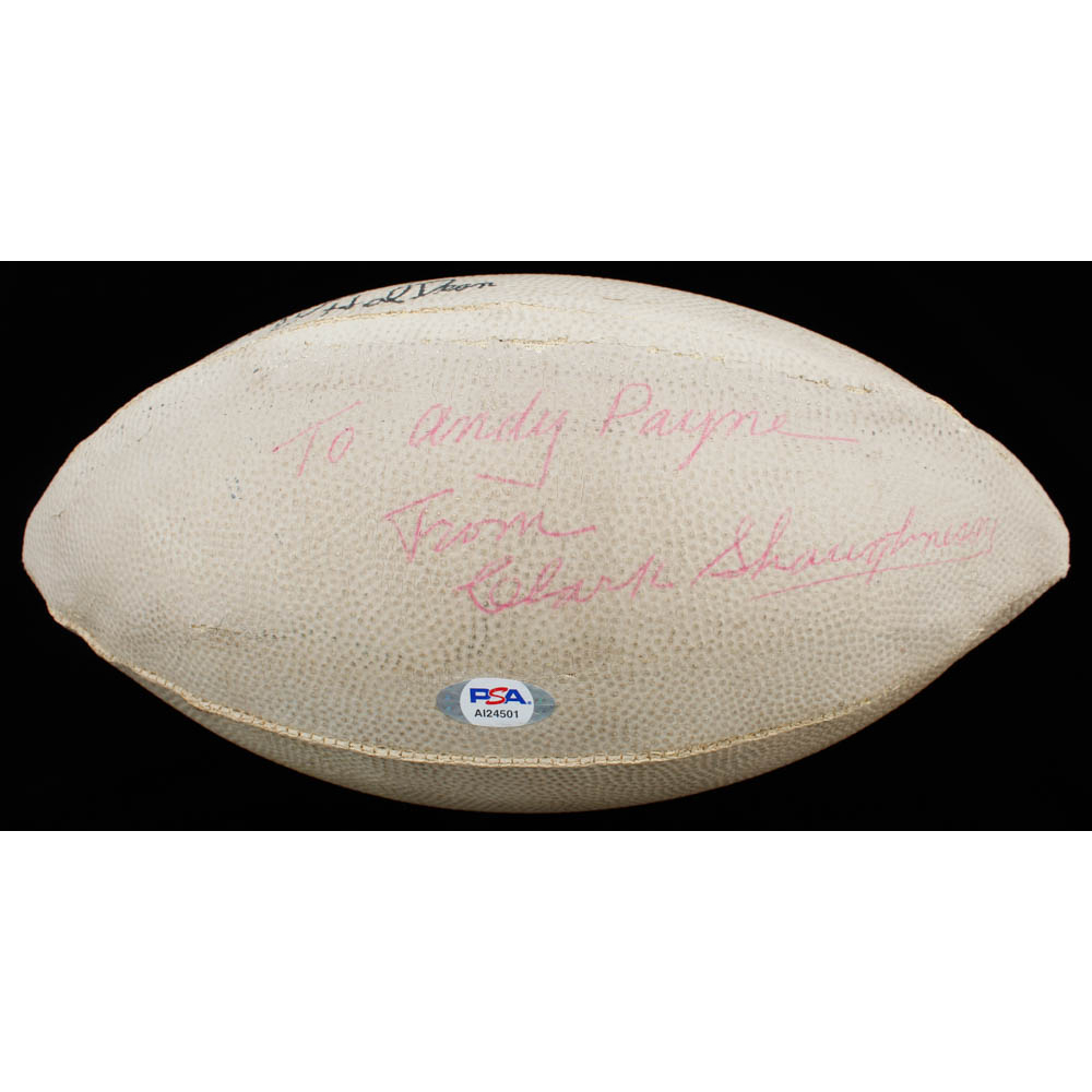 Clark Shaughnessy Signed Vintage Rams Logo Football Inscribed "From ...