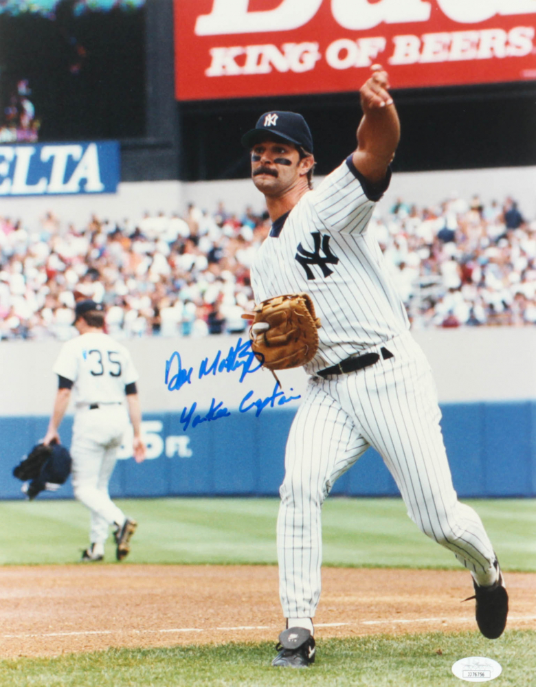 Don Mattingly Signed Yankees 11x14 Photo Inscribed "Yankees Captain ...