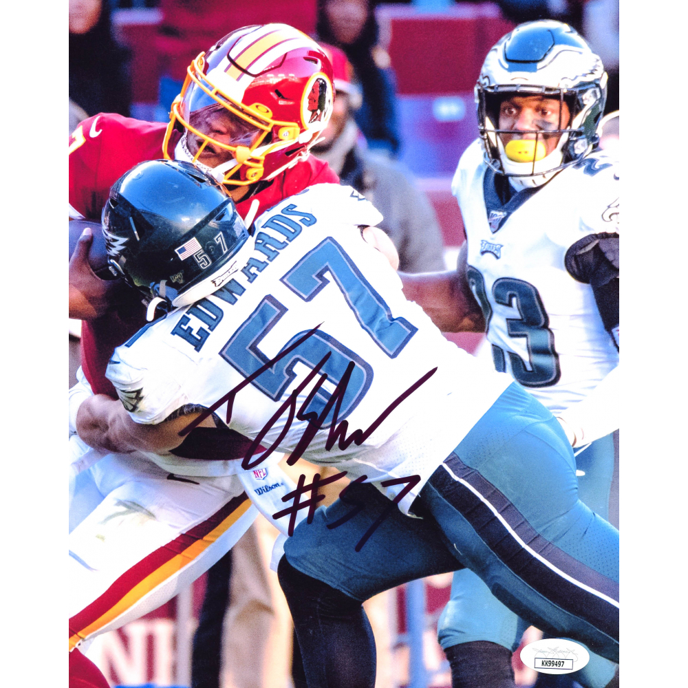 T.J. Edwards Signed Eagles 8x10 Photo (JSA COA) | Pristine Auction