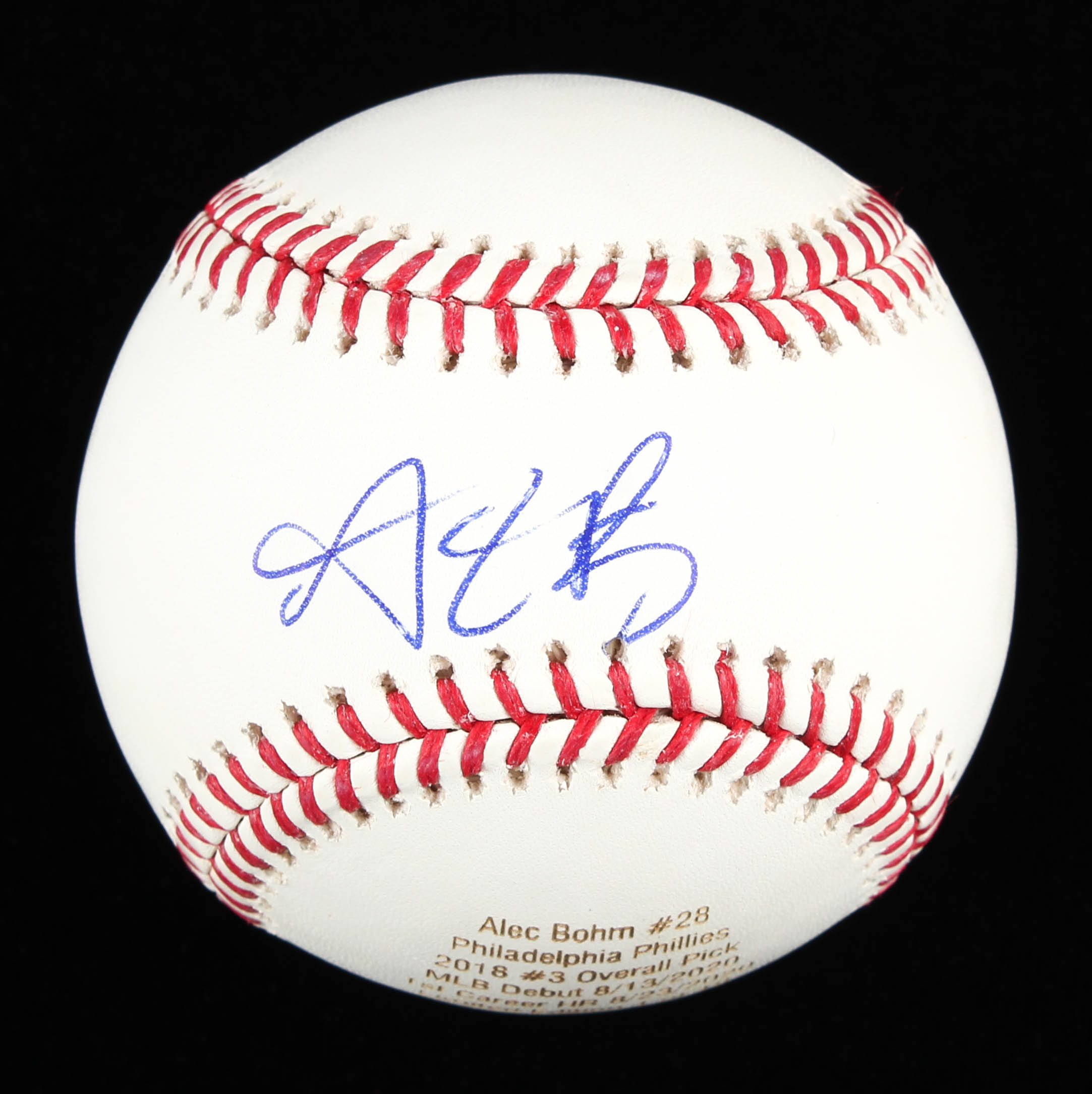 Alec Bohm Signed LE Custom Engraved OML Baseball (Beckett COA ...