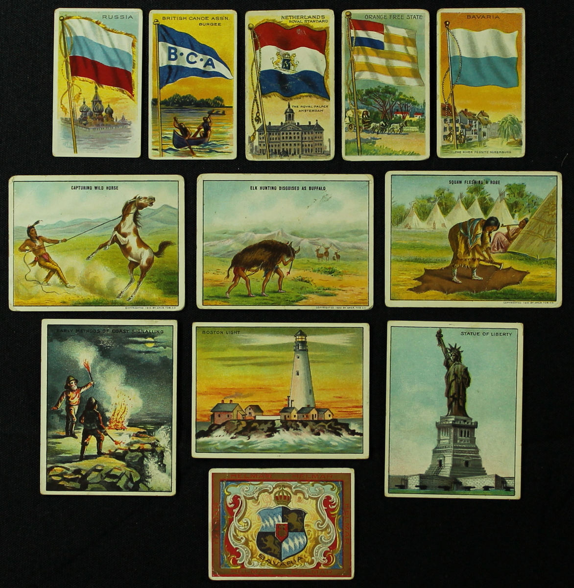 Lot of (13) Vintage Cigarette Cards from Hassan, Sweet Caporal, Recruit ...