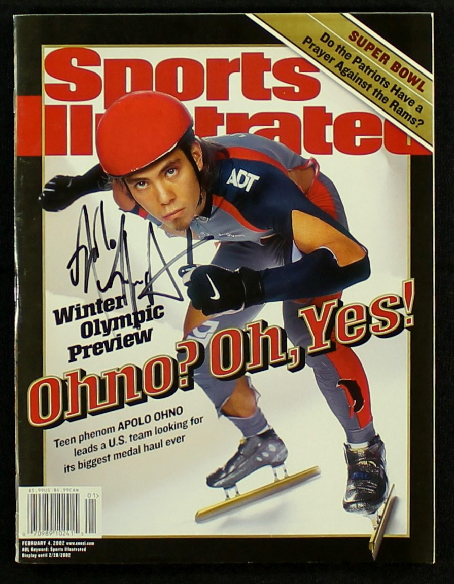 Apolo Anton Ohno Signed Winter Olympics Sports Illustrated Magazine (PA ...